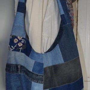 Denim Upcycle Bag- Made From Recycled Denim Pieces. Very Unique! - Etsy