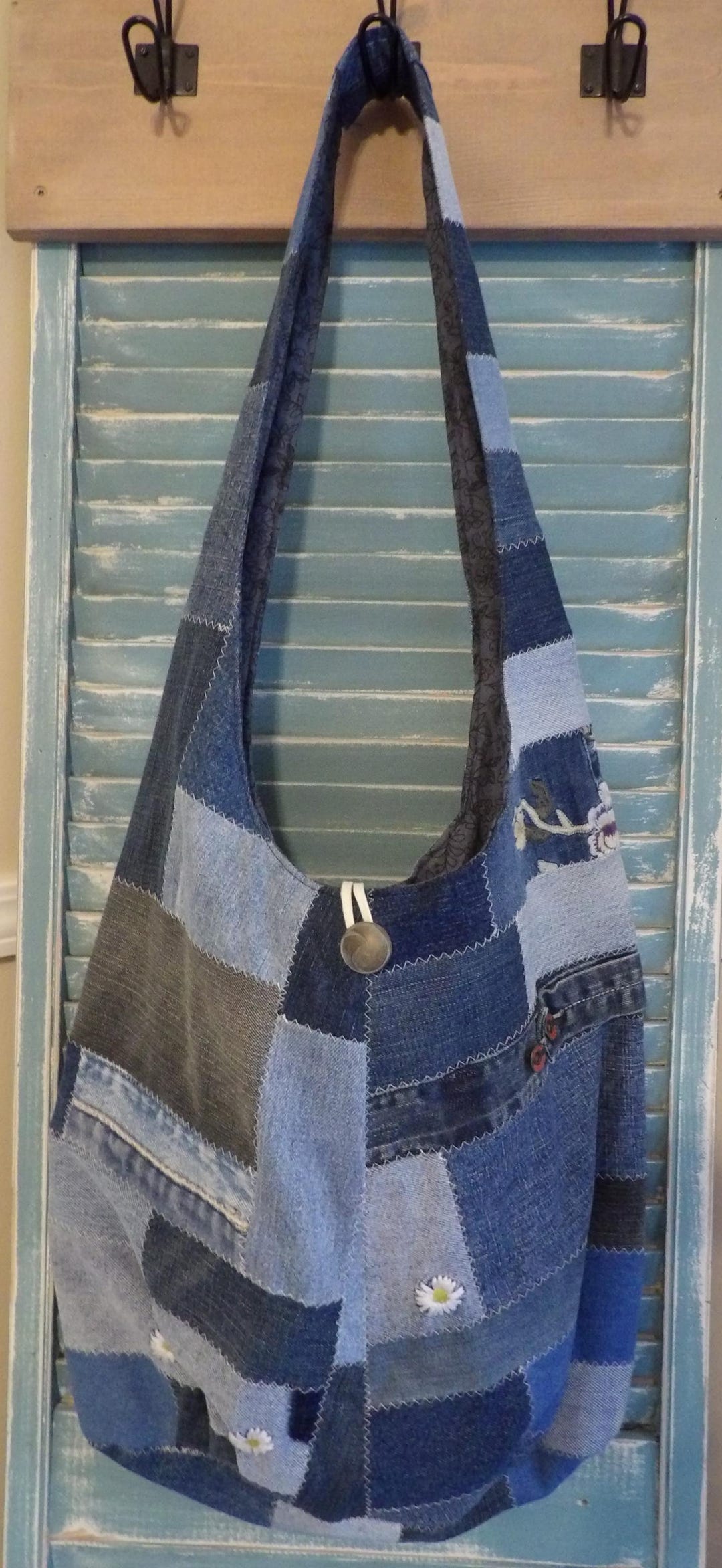 Denim Upcycle Bag- Made From Recycled Denim Pieces. Very Unique! - Etsy