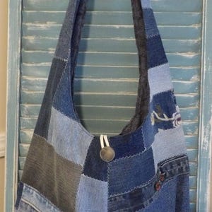 Denim Upcycle Bag- Made From Recycled Denim Pieces. Very Unique! - Etsy