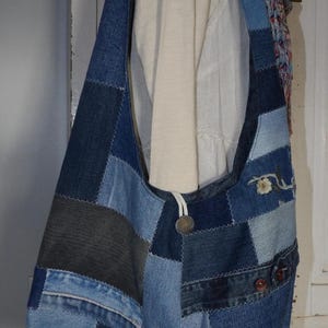 Denim Upcycle Bag- Made From Recycled Denim Pieces. Very Unique! - Etsy
