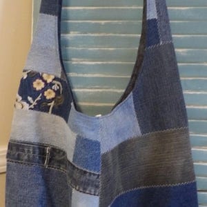 Denim Upcycle Bag- Made From Recycled Denim Pieces. Very Unique! - Etsy