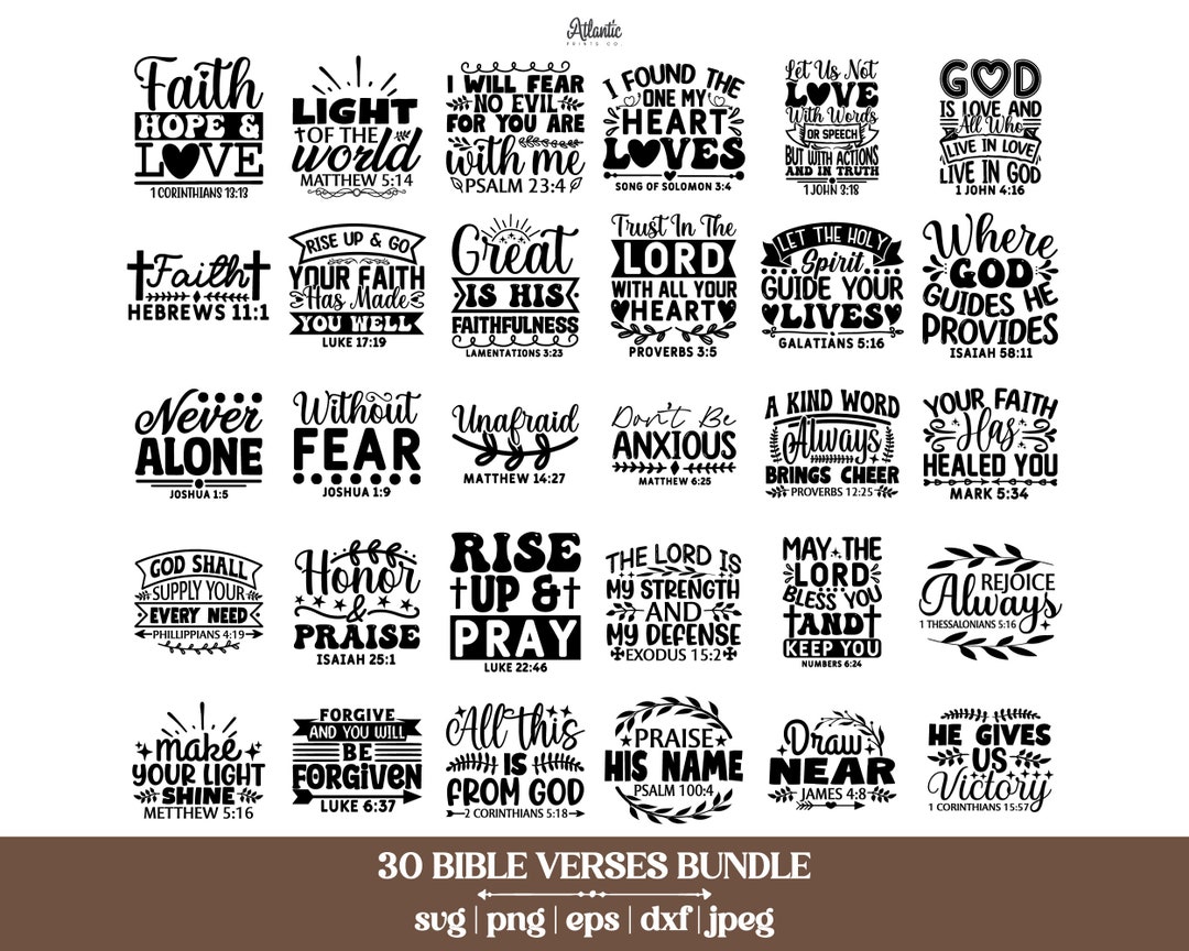 Christian Bundle SVG, Bible Verse Bundle, Scripture Bundle, Religious ...