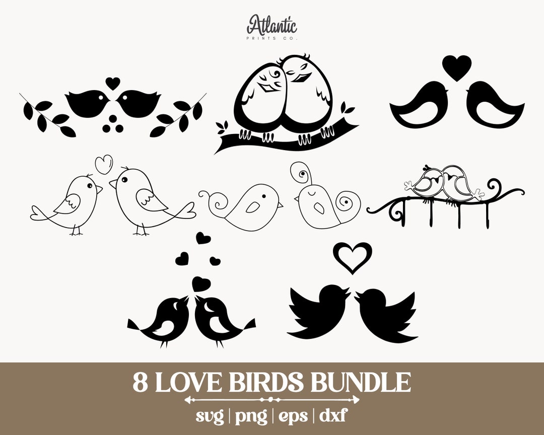 Love Birds SVG Bundle, Birds SVG Bundle, Birds Cut File, Birds Clipart ...