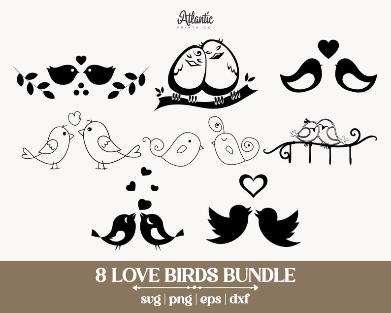Love Birds SVG Bundle, Birds SVG Bundle, Birds Cut File, Birds Clipart ...