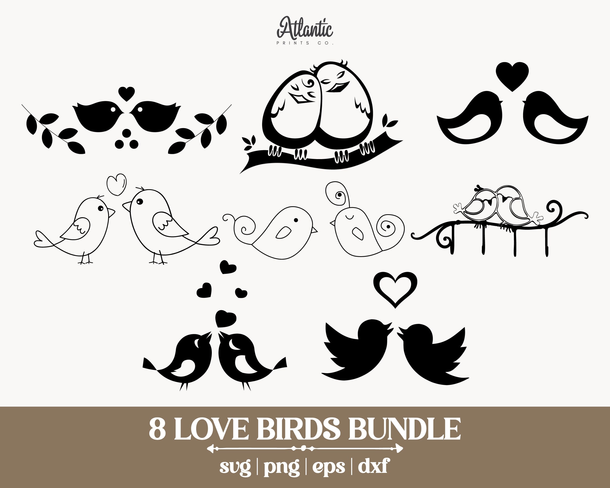 Love Birds SVG Bundle, Birds SVG Bundle, Birds Cut File, Birds Clipart ...
