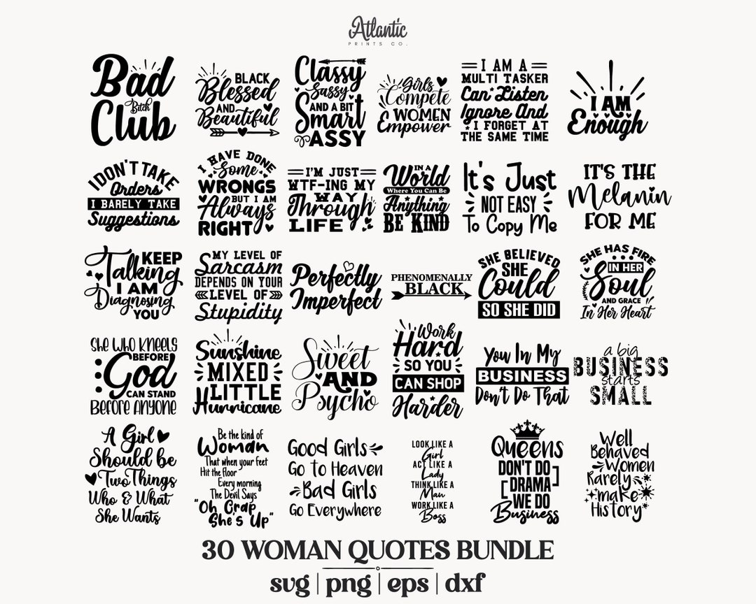 Women Empowerment Bundle SVG, Motivational Svg, Positive Quotes Svg ...