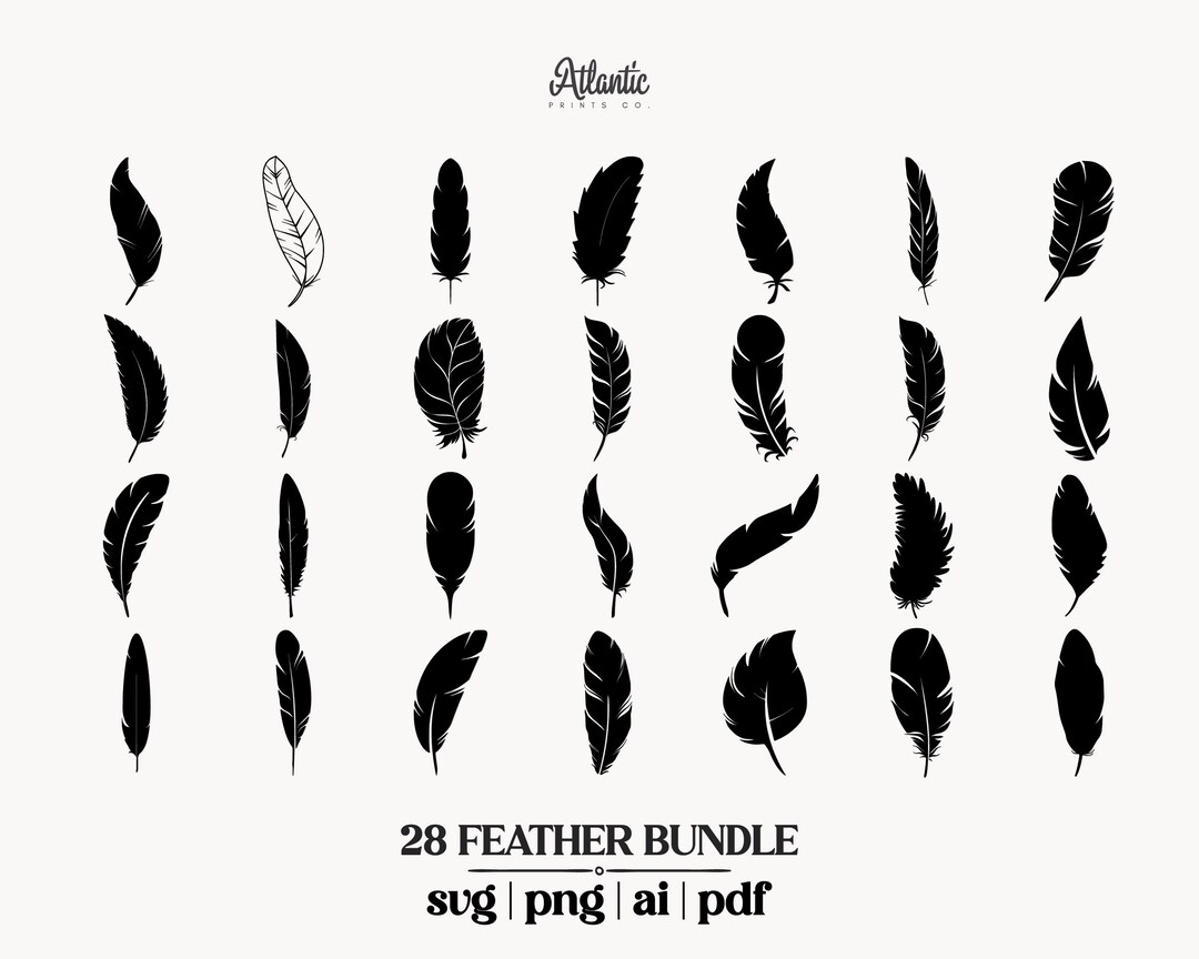 Feather Svg Bundle, Feather Birds Svg, Boho Feather Svg, Feathers ...