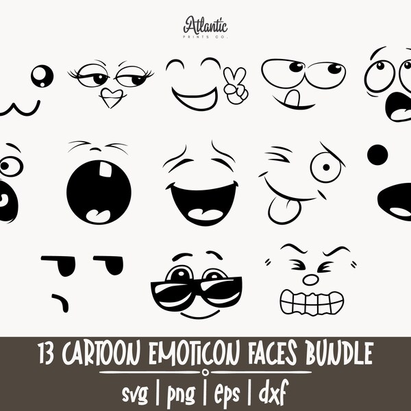 Cartoon Faces Svg - Etsy