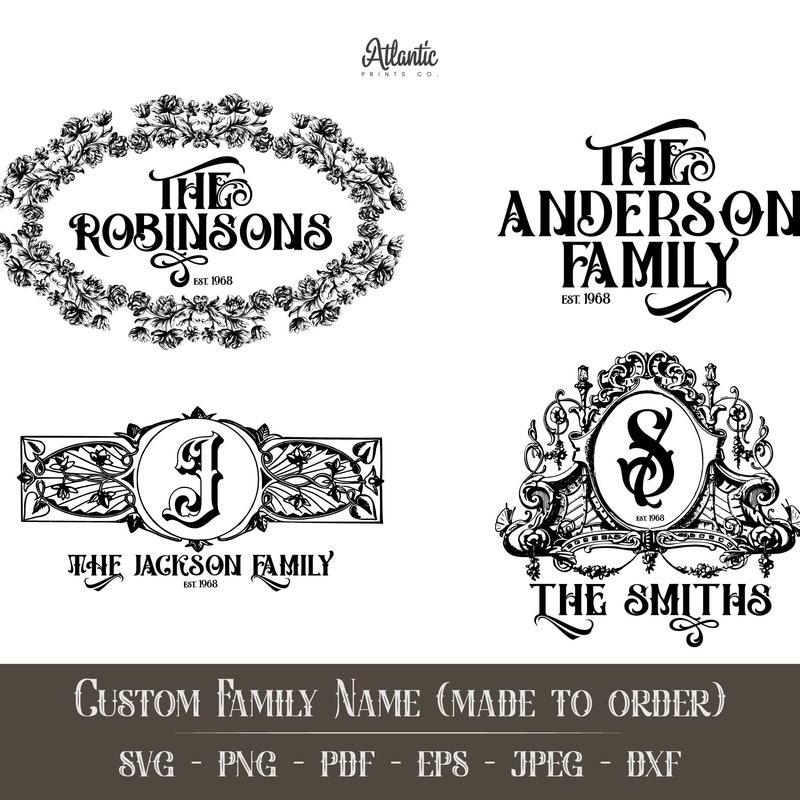Family Name Svg - Etsy
