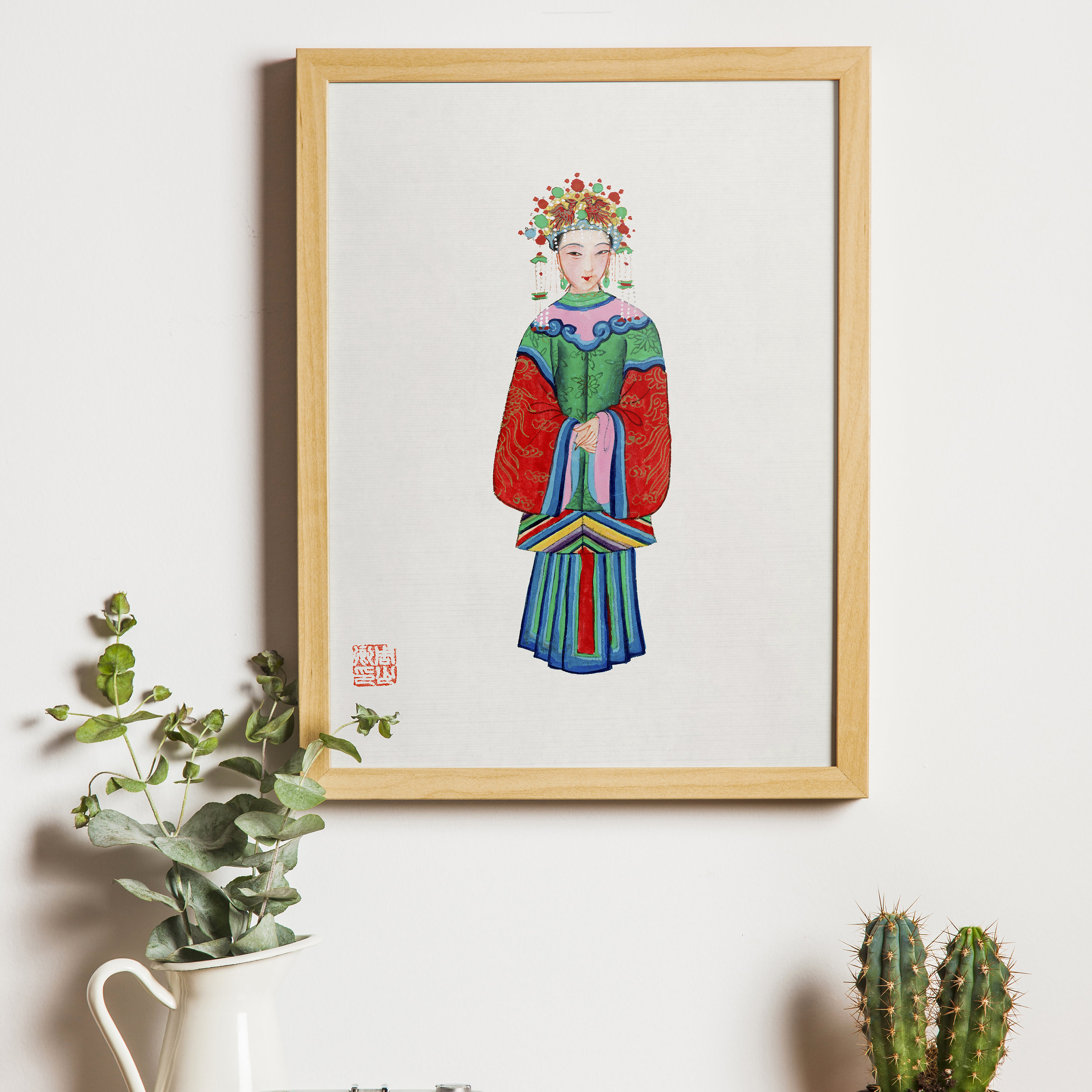 Chinese Princess Imperial Costume Wall Art Print, Vintage Poster Print ...