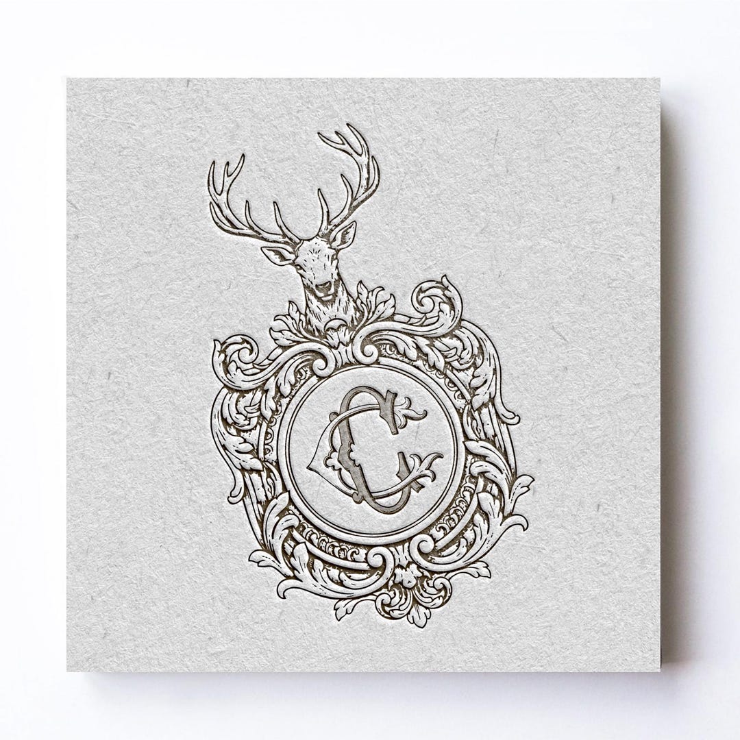 Custom Wedding Monogram Logo Design : Vintage Crest Logo (digital ...