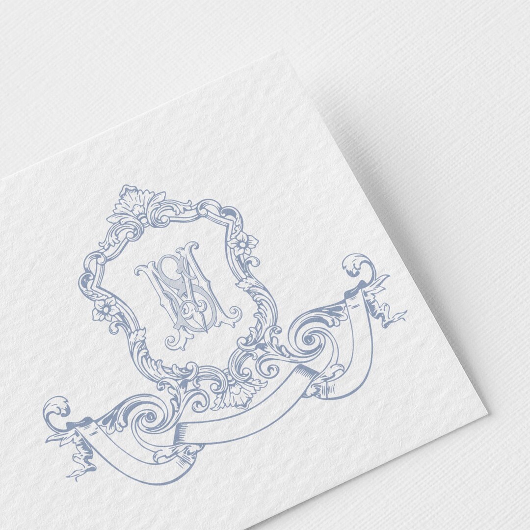 Vintage Wedding Monogram Crest: SM-MS Initials (digital Download) - Etsy