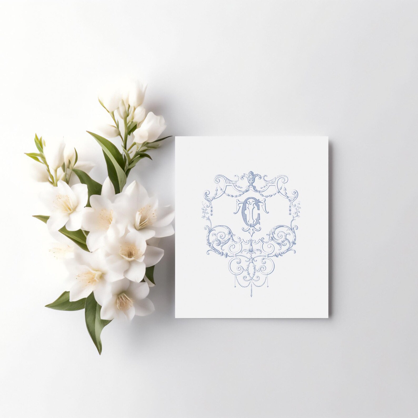 Vintage CT-TC Monogram Frame: Elegant Wedding Crest (digital Download ...
