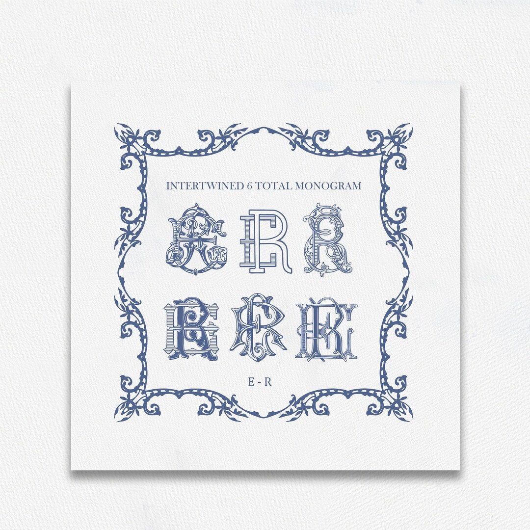 Vintage Intertwined Monogram Bundle: Wedding Crest (SVG, PNG, PDF) - Etsy
