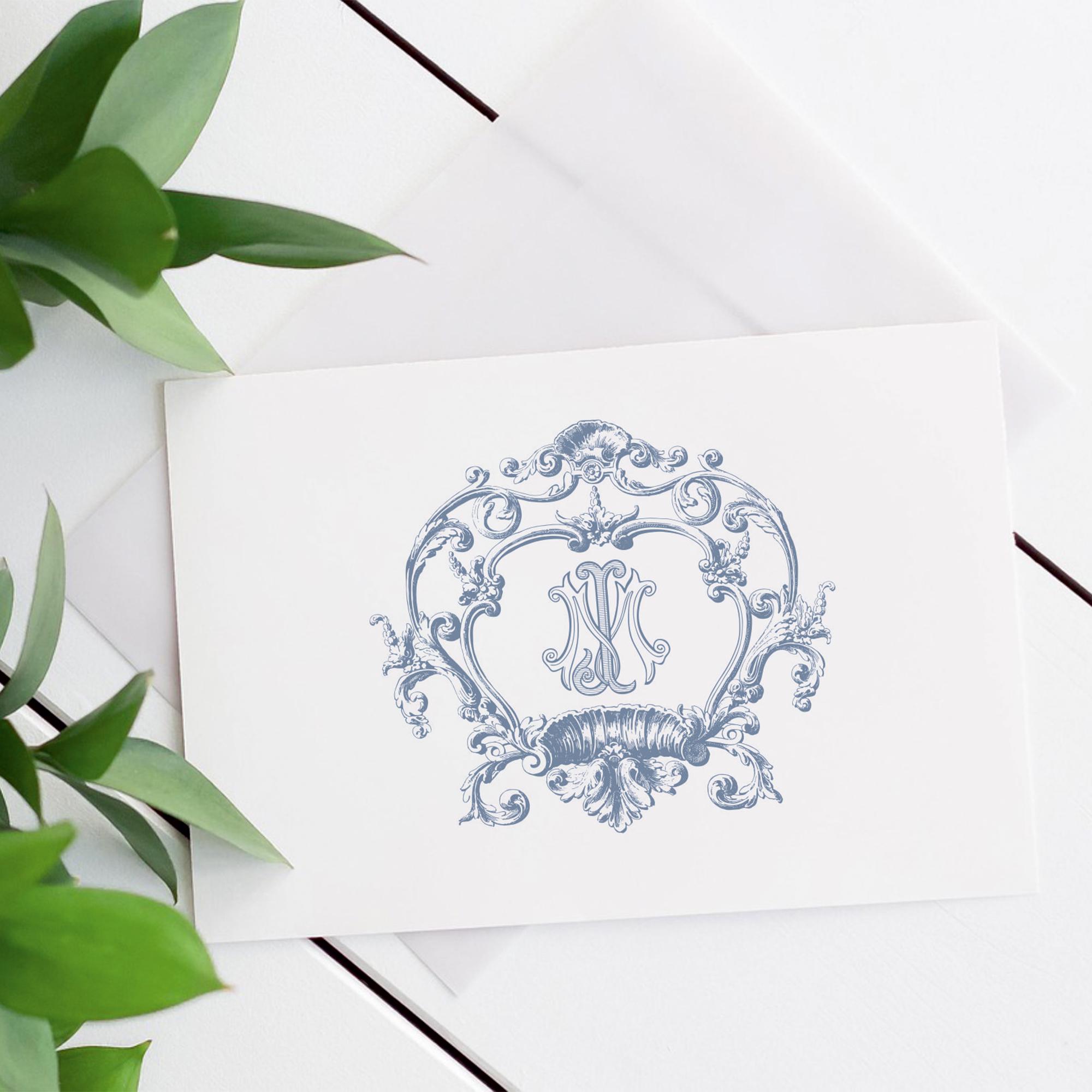 Vintage Wedding Monogram Logo: Elegant Ornate Frame (digital Download ...