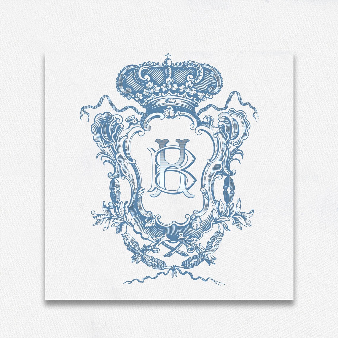 Vintage Wedding Monogram Crest: KB-BK Initials (digital Download) - Etsy