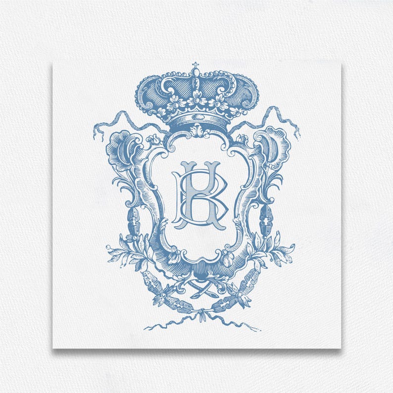 KB-BK Monogram,vintage Wedding Monogram Crest ,wedding Monogram ...