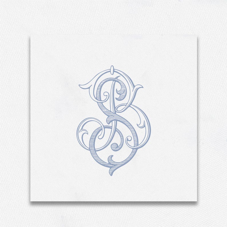 Vintage SB/BS Intertwined Wedding Monogram (digital Download) - Etsy