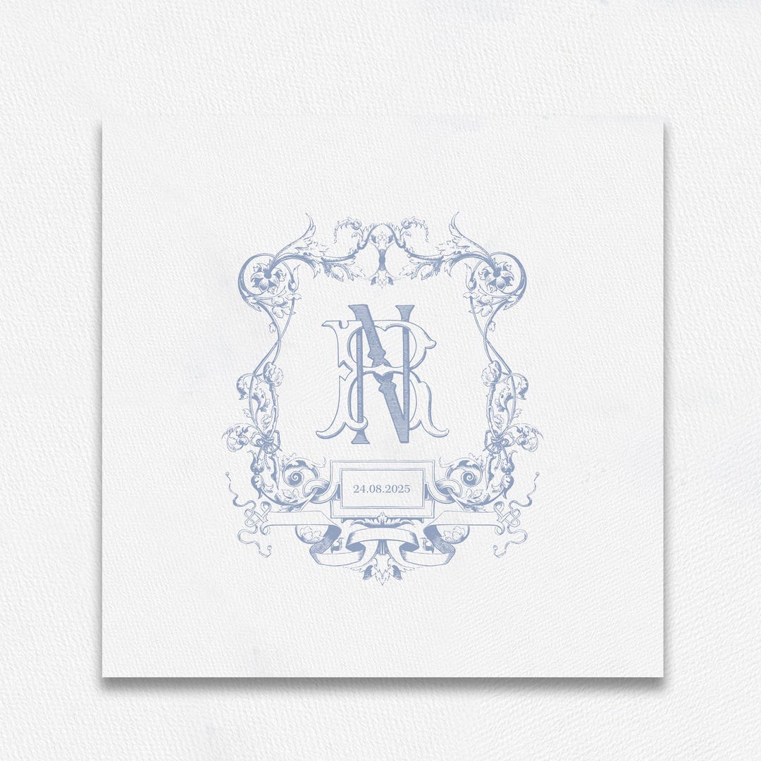 Vintage Wedding Monogram Frame: Elegant Ornate Border (digital Download ...