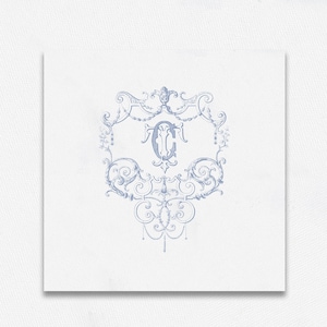 Vintage CT-TC Monogram Frame: Elegant Wedding Crest (digital Download ...