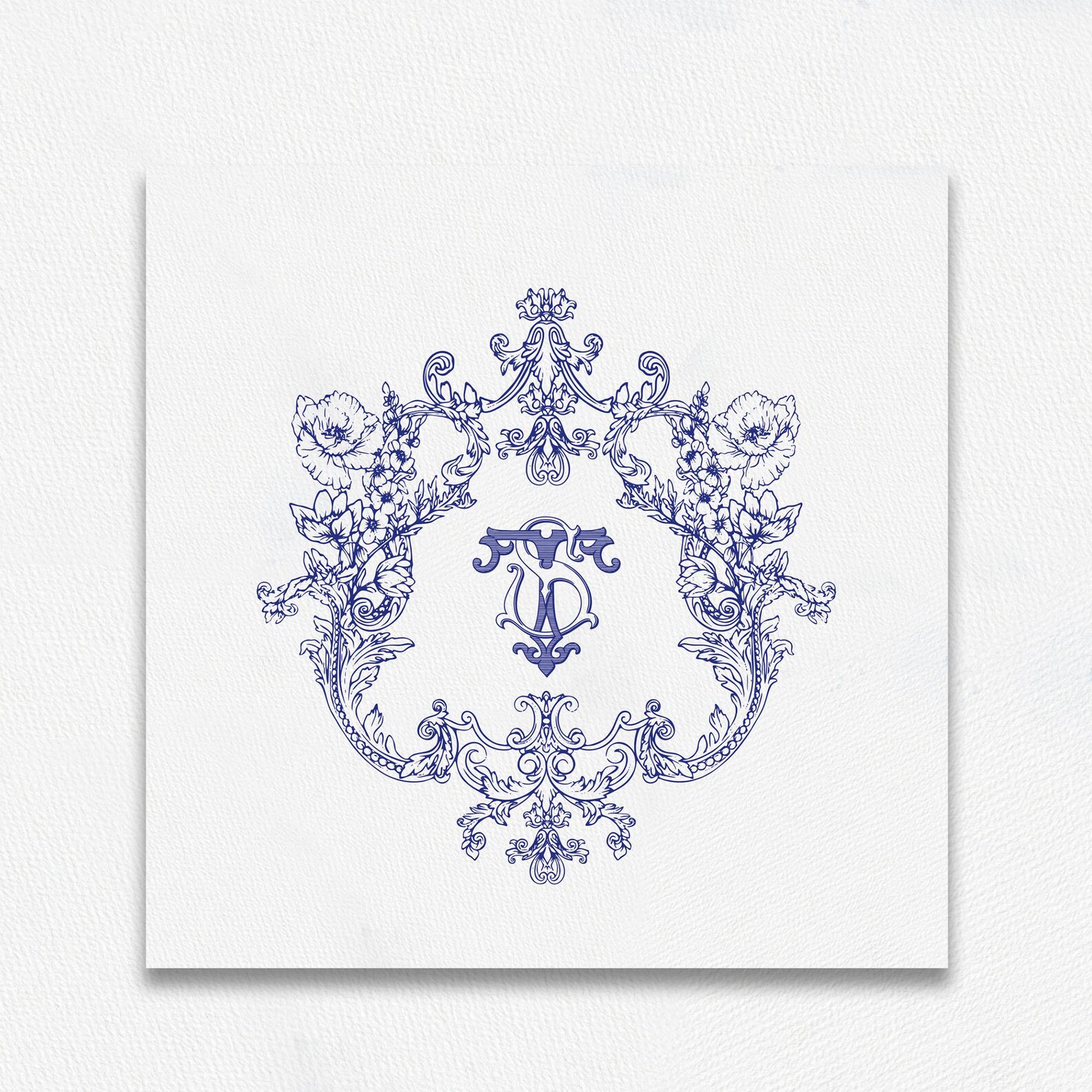 ST TS Monogram, Vintage Frame, Wedding Monogram, Wedding Logo, Antique ...