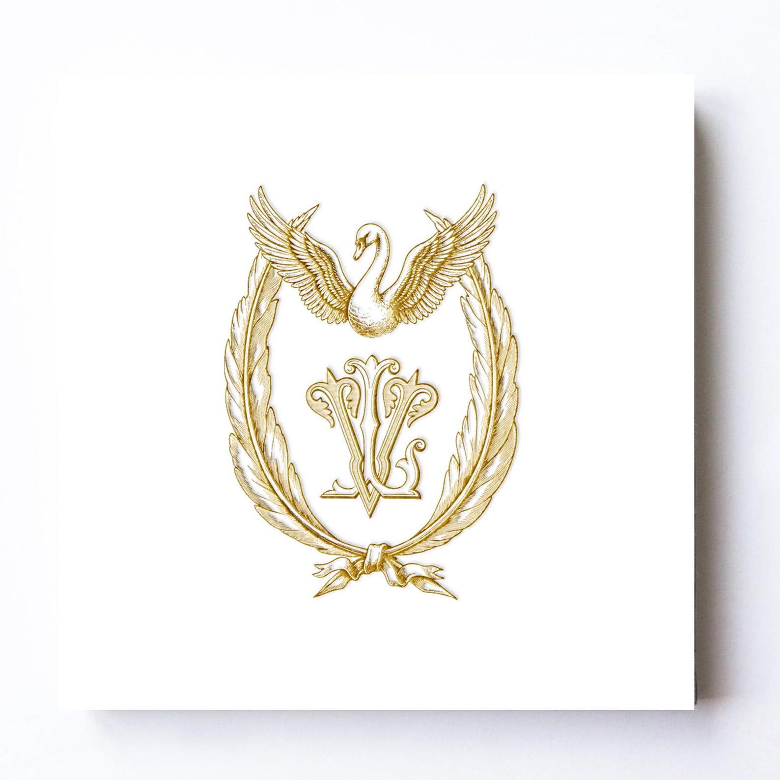 Personalized Swan Monogram Frame: Royal Wedding Logo Design (instant ...