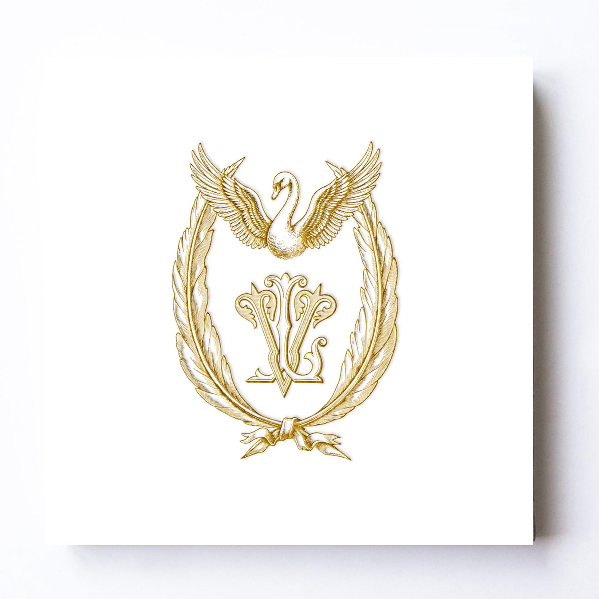 Personalized Swan Monogram Frame: Royal Wedding Logo Design (instant ...