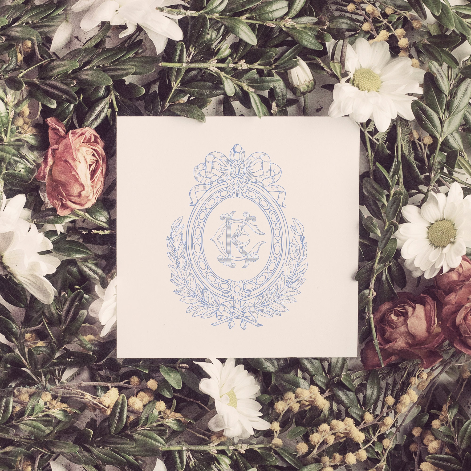 KC-CK Monogram,elegant Vintage Wedding Monogram Crest ,wedding Monogram ...