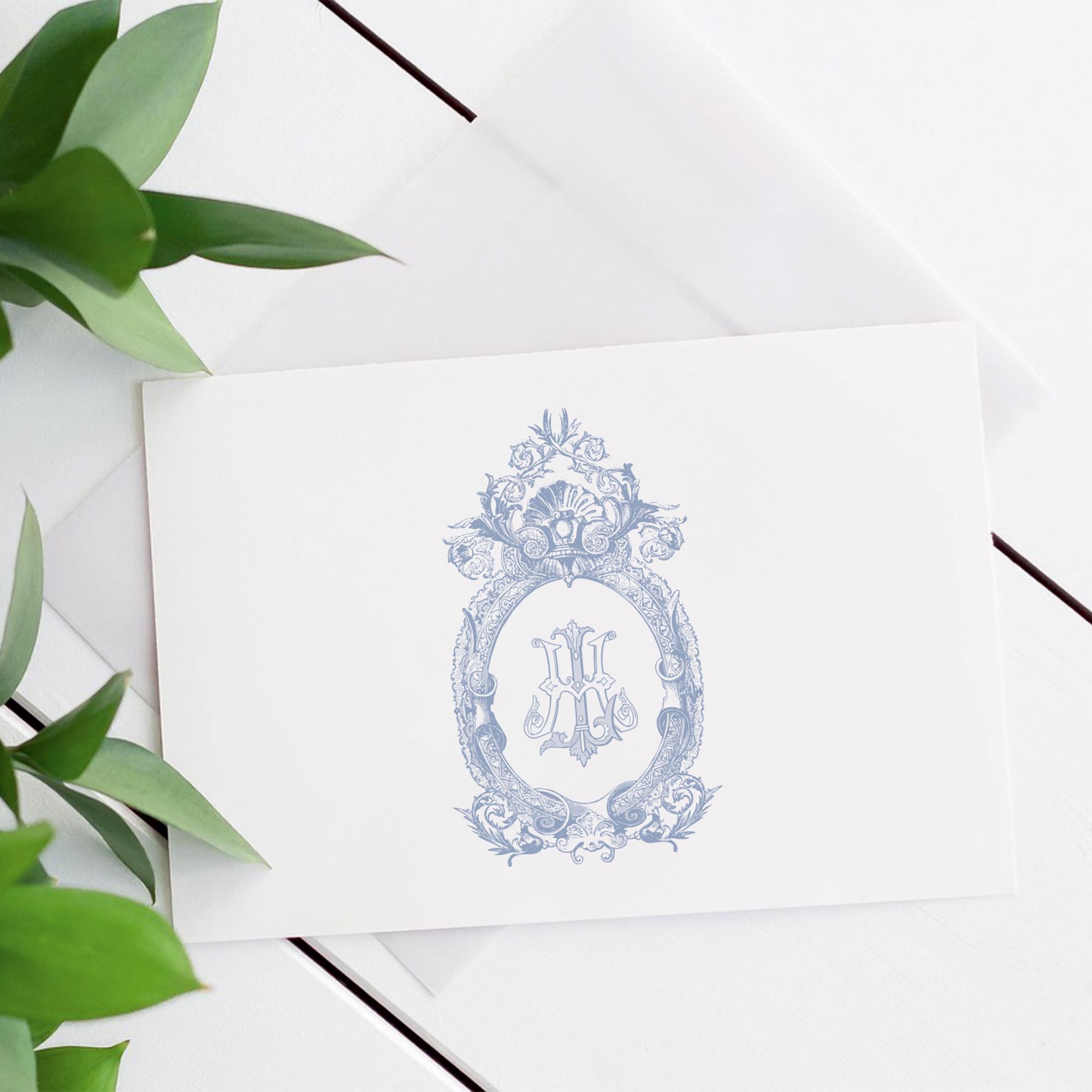 Vintage Wedding Monogram Logo: LH HL Initial Frame (digital Download ...