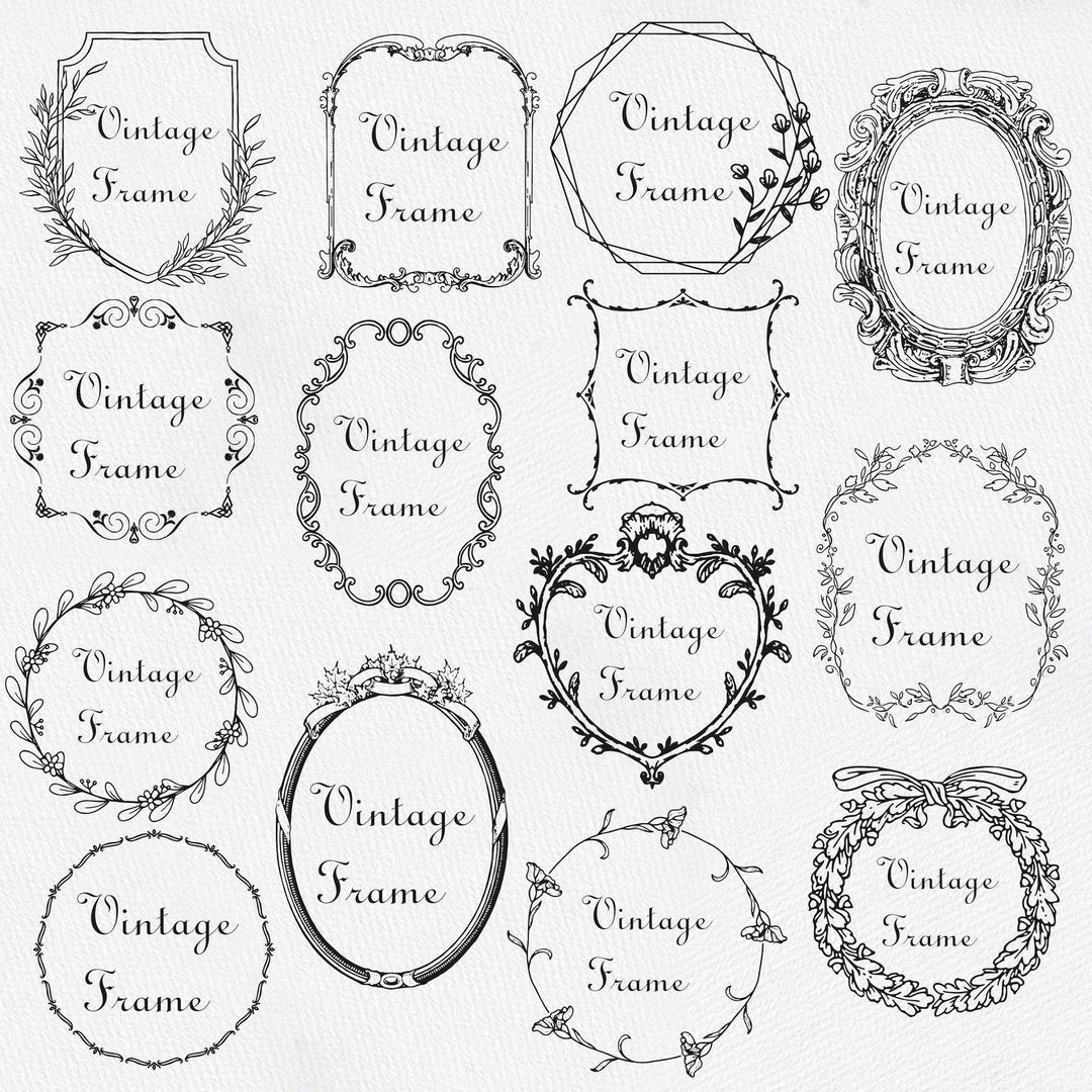Exquisite Crest,wedding Crest, Vintage Frame, Floral Crest, Ornate ...