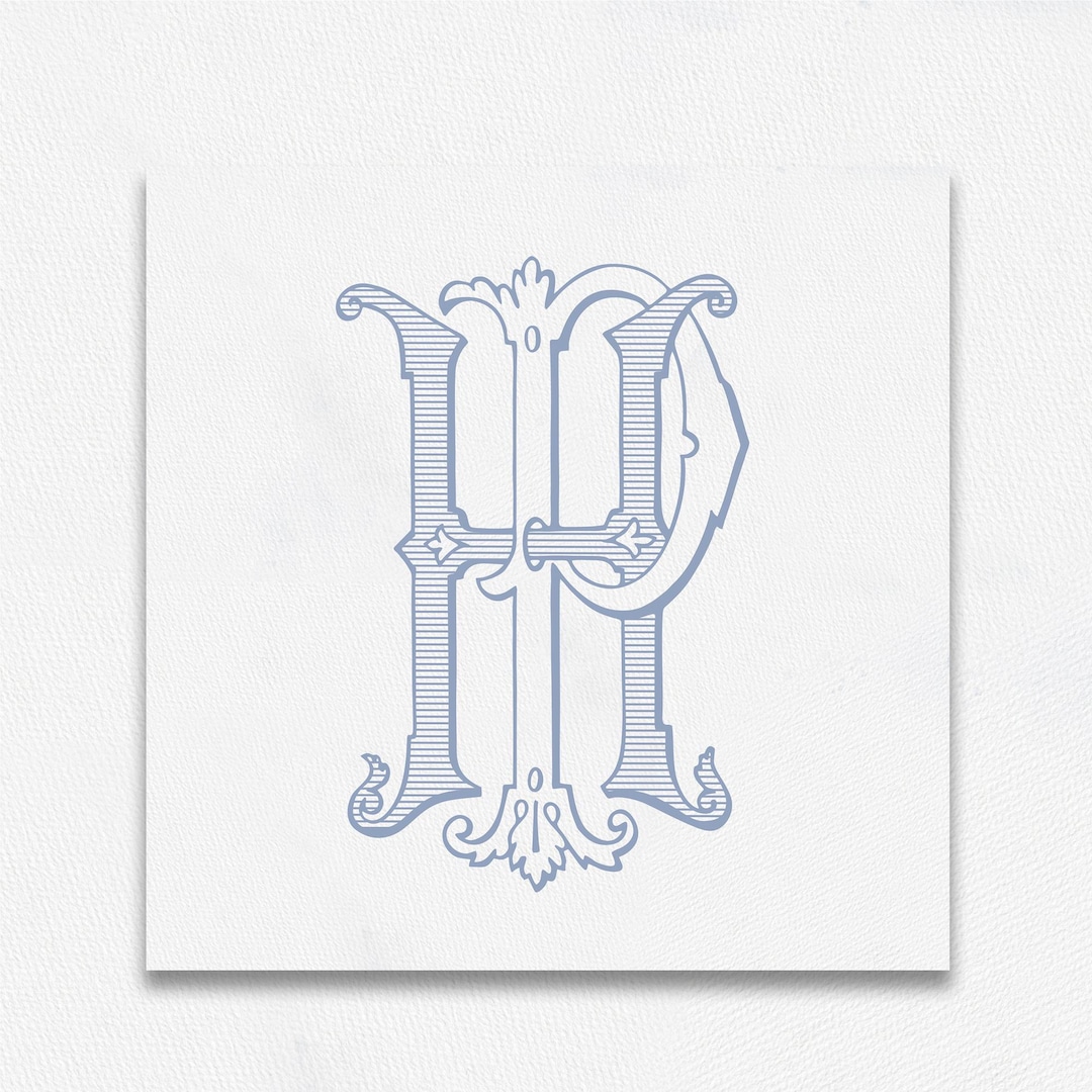HP - PH Monogram, Custom Monogram, Wedding Monogram, Handmade, Instant ...