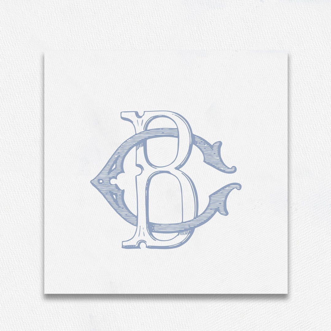 CB-BC Wedding Monogram: Ornate Intertwined Design (digital Download) - Etsy