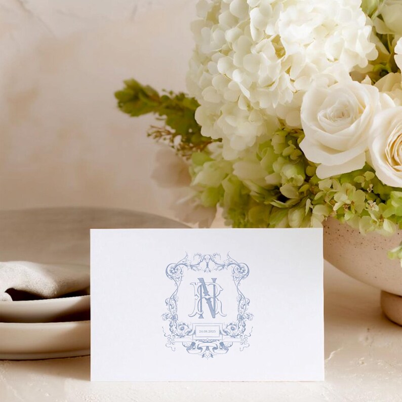 Vintage Wedding Monogram Frame: Elegant Ornate Border (digital Download ...