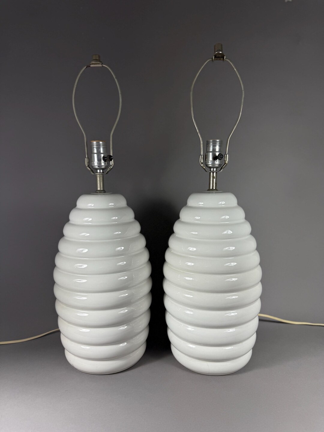 Vintage White Beehive Lamps - Etsy