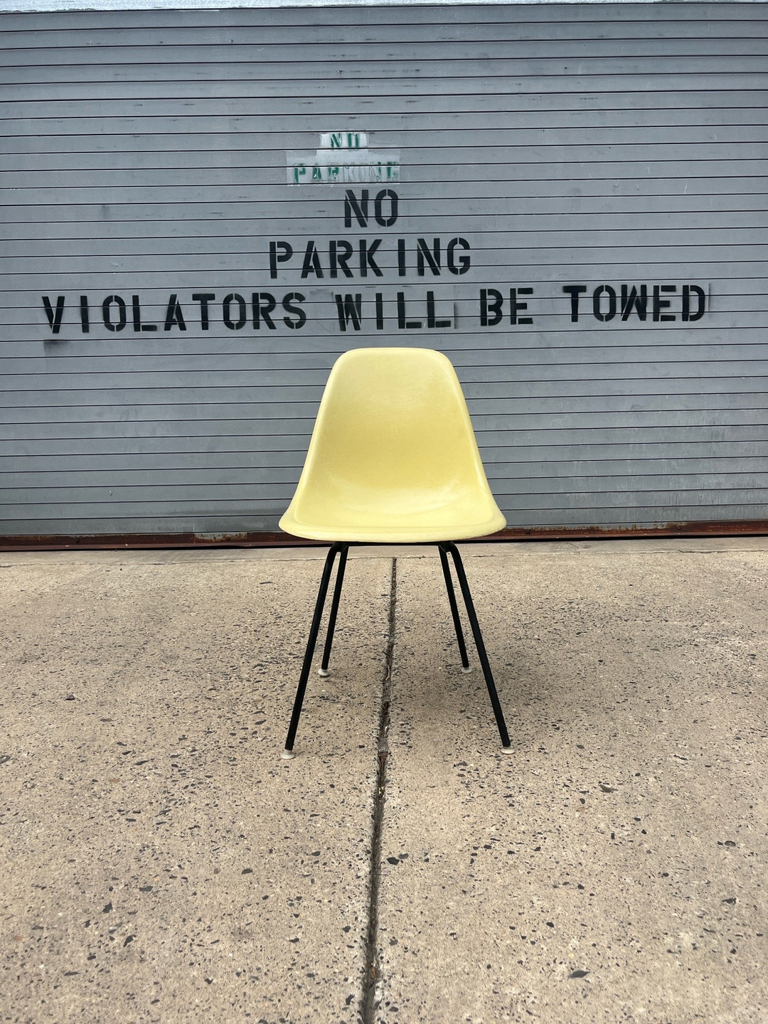 Vintage Yellow Fiberglass Eames Side Chair - Etsy
