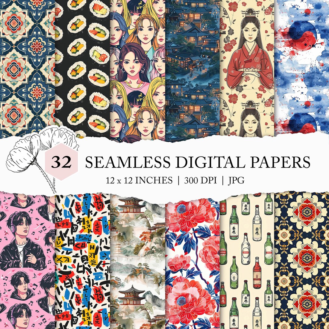Korea Seamless Pattern, Seamless Korea Background, Korean Pattern ...
