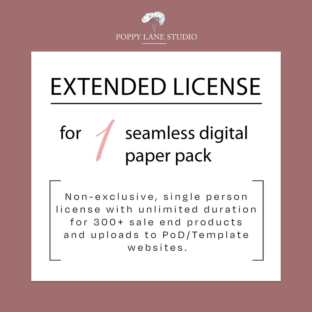 Extended Commercial License for Seamless Digital Paper Pack - Etsy