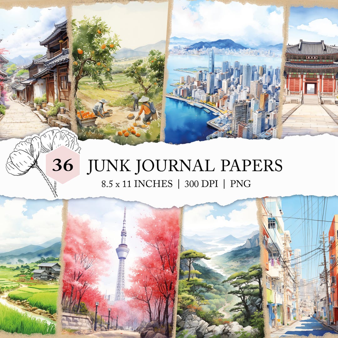 South Korea Postcards, Korea Landscape Print, Travel Journal, Asia Junk ...