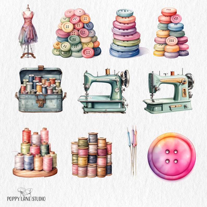 Sewing Clip Art, Fabric Sewing PNG Images, Sewing Utensils Clipart ...
