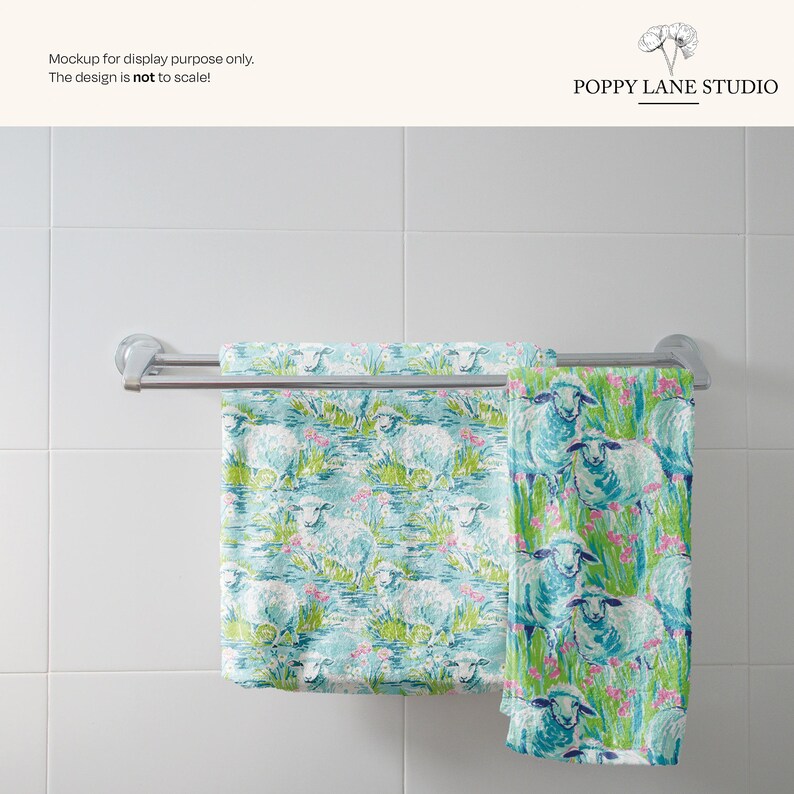 Modern Sheep Pattern, Cute Lamb Seamless Pattern, Blue Green Teal Sheep ...