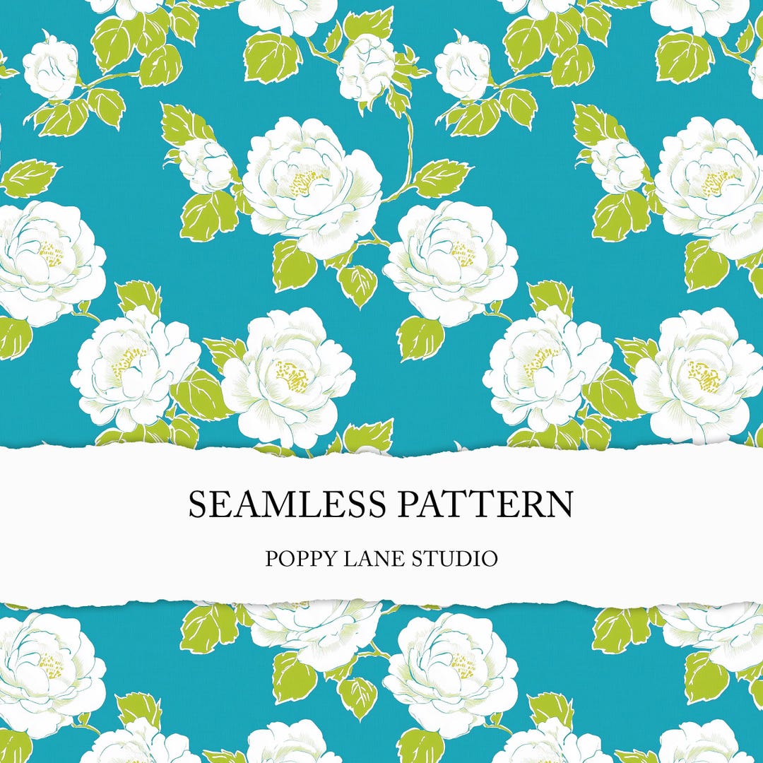 Seamless Rose Design, Preppy Rose Background, Vibrant Floral Seamless ...