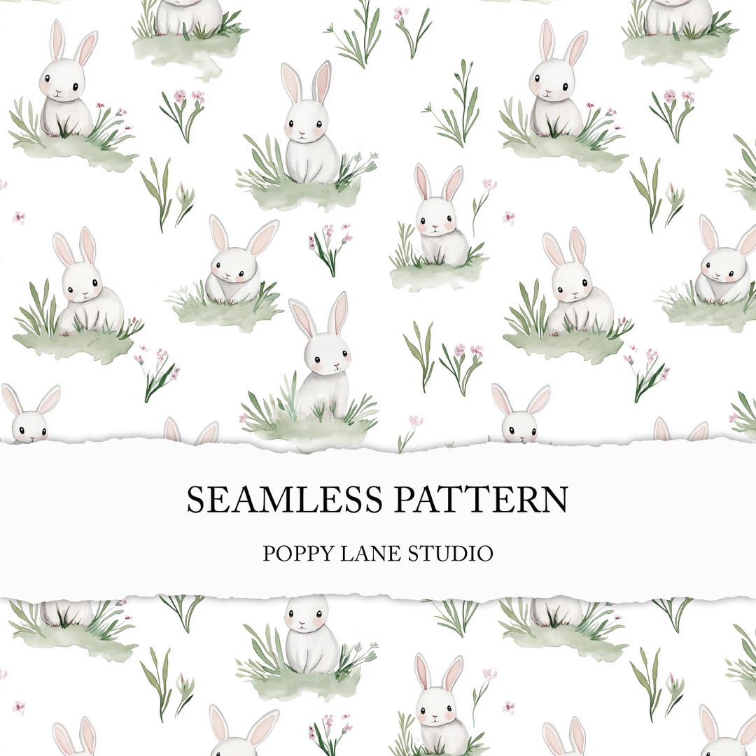 Spring Bunny Pattern, Seamless Bunny, Cute Bunny Background ...