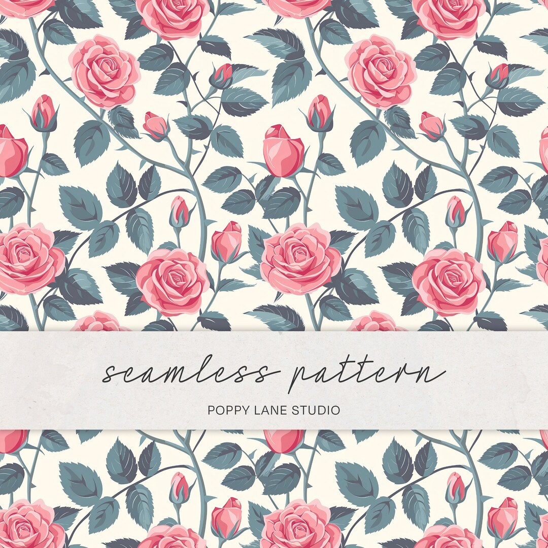Pink English Rose Background, Seamless Pink Rose Pattern, Rose Fabric ...