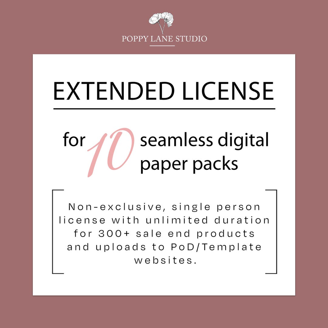 Extended Commercial License for Seamless Digital Papers - Etsy