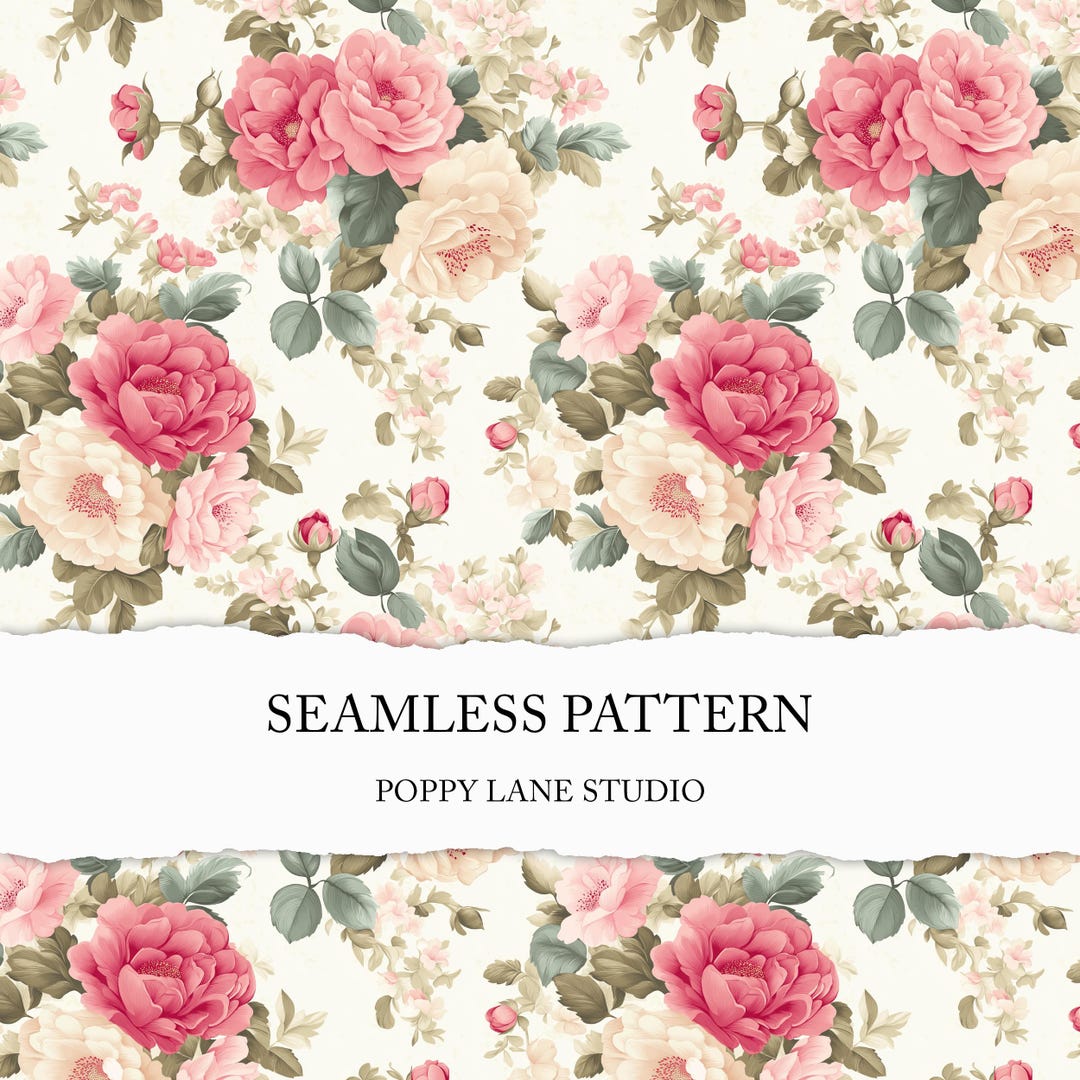 Pink Baroque Floral Pattern, Vintage Flower Background, Pink Opulent ...