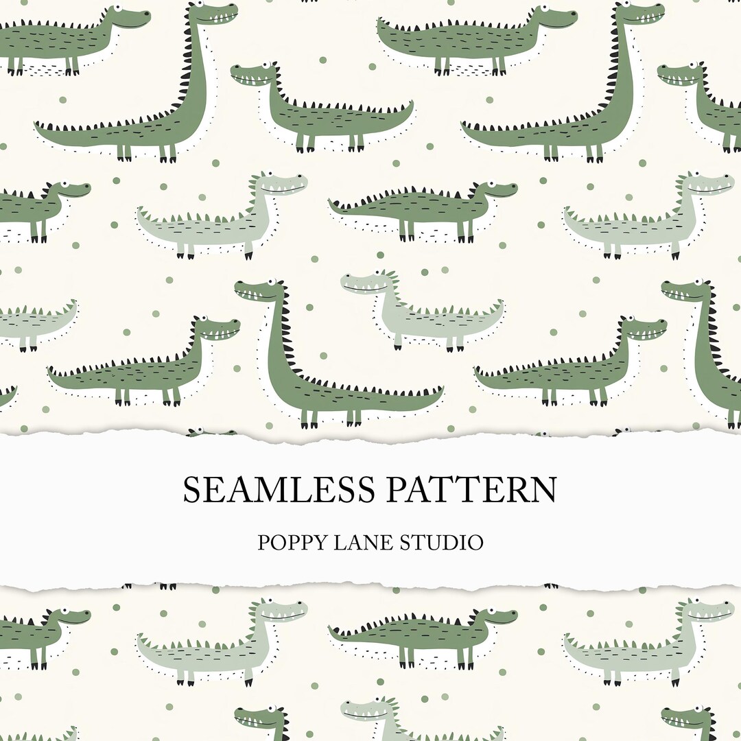 Cute Crocodile Seamless Pattern, Cute Alligator Background, Croc ...