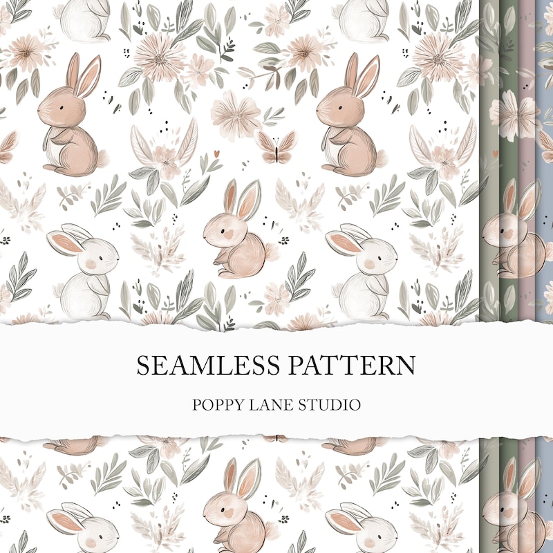 Bunny Seamless Files - Etsy