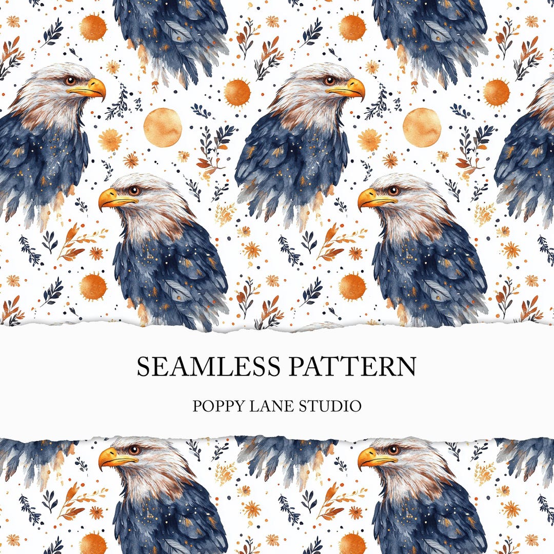 Eagle Background, Seamless Eagle Pattern, Watercolor Eagle Digital ...
