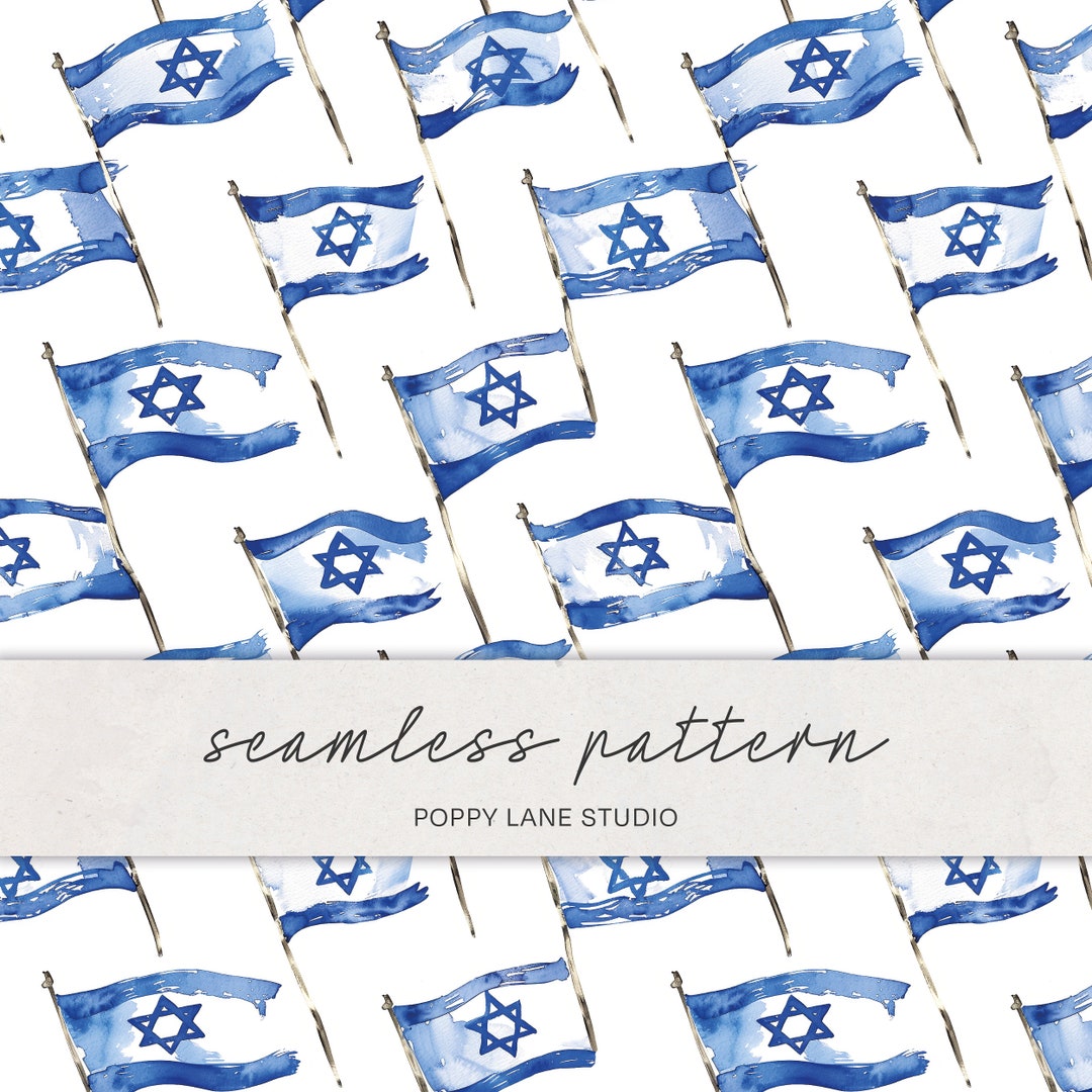 Israel Flag Repeat Pattern, Israel Background, Seamless Israel Pattern ...