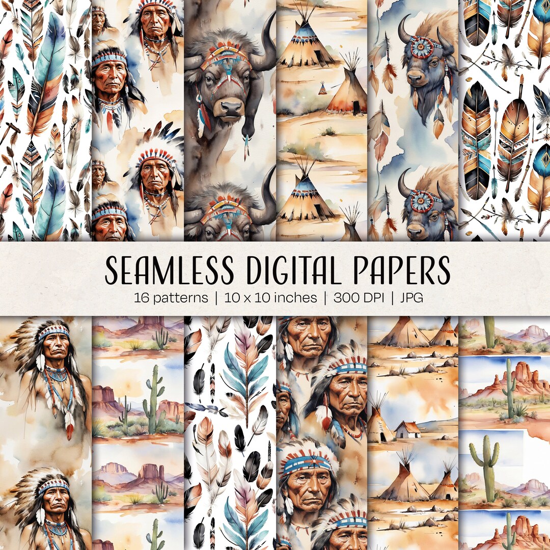 Native America Pattern, Seamless Repeating Tribe Pattern, Native ...